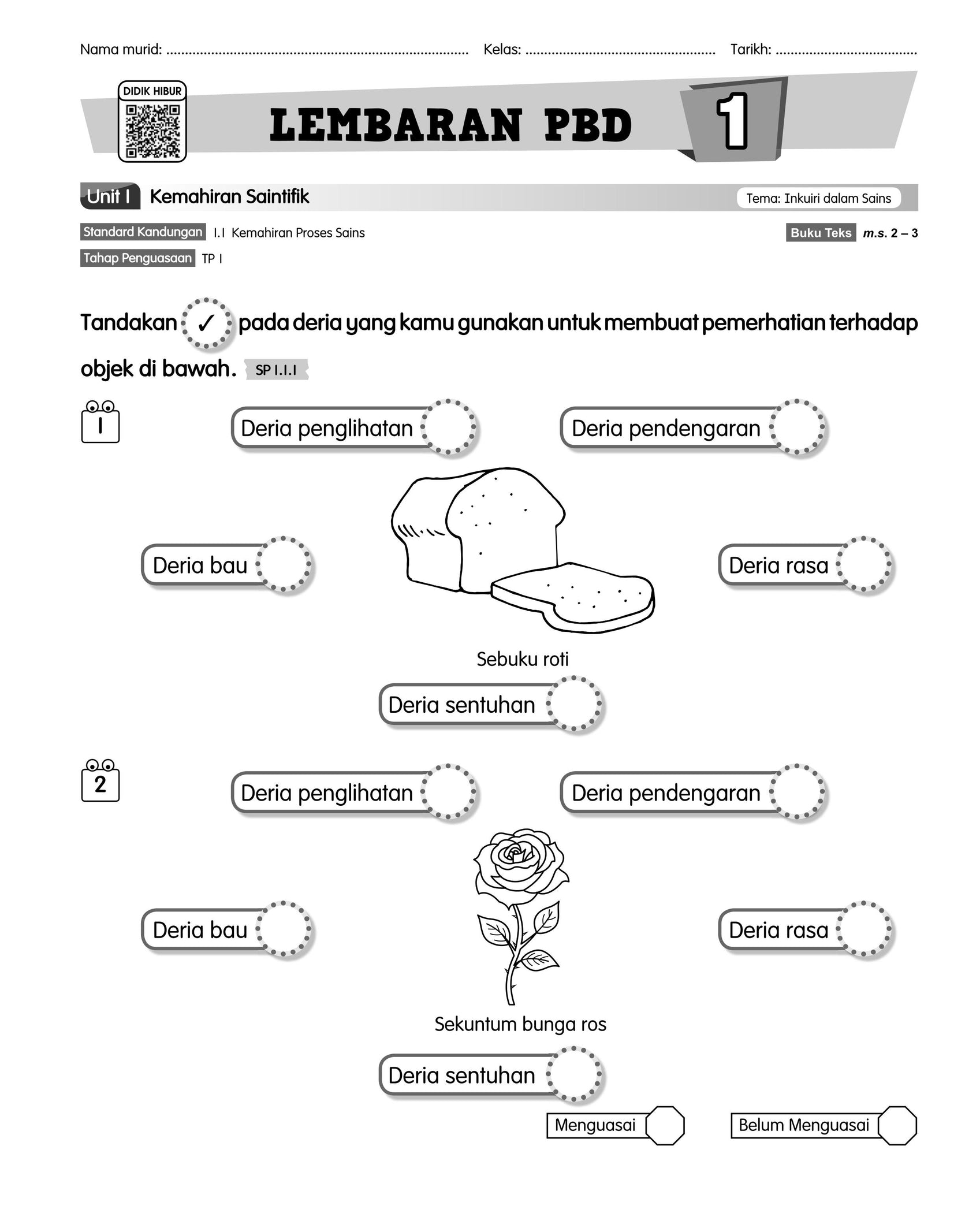 Lembaran PBD KSSR 2025 Sains Tahun 2 — Pelangi Books