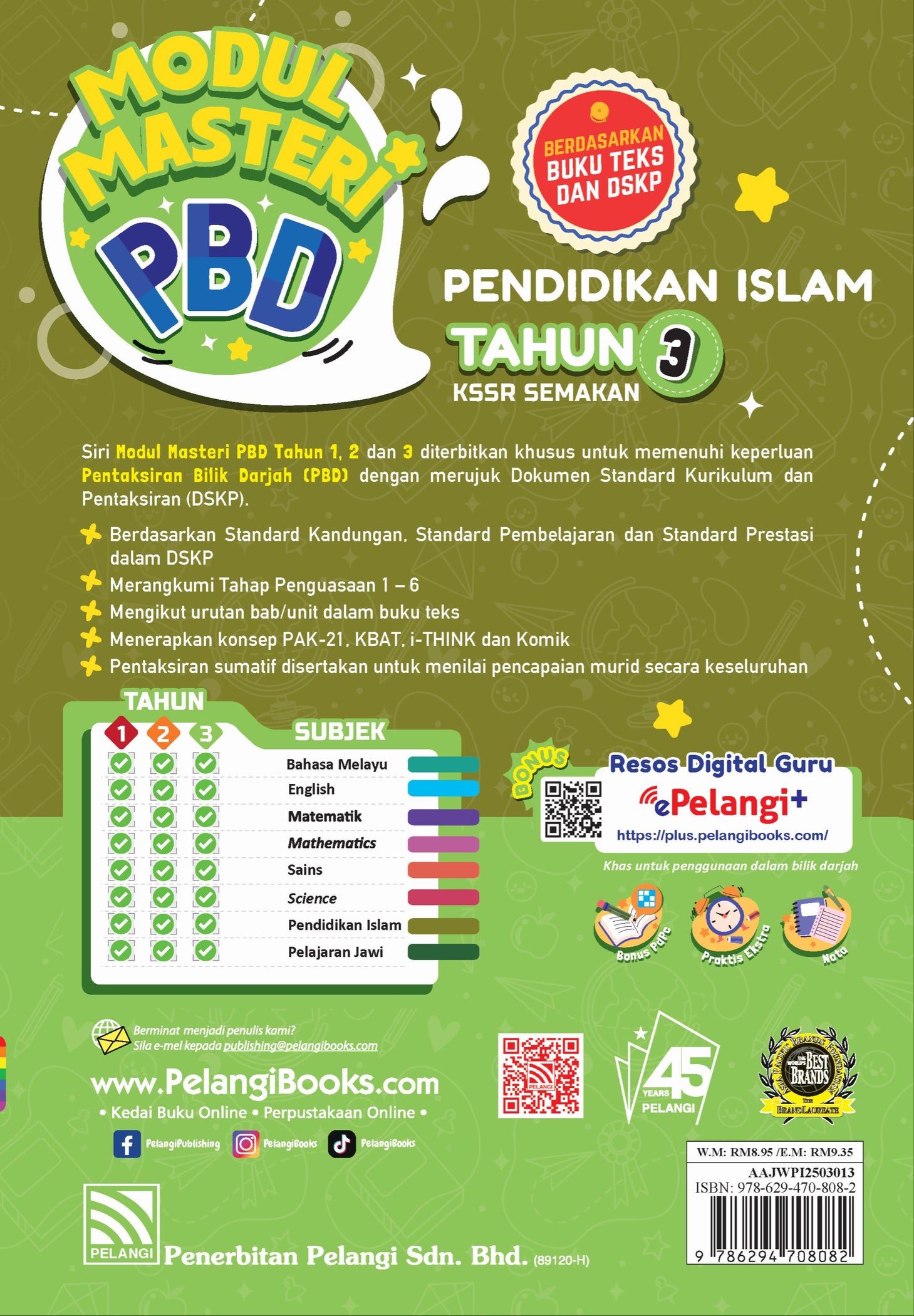 Modul Masteri PBD KSSR 2025 Pendidikan Islam Tahun 3 — Pelangi Books