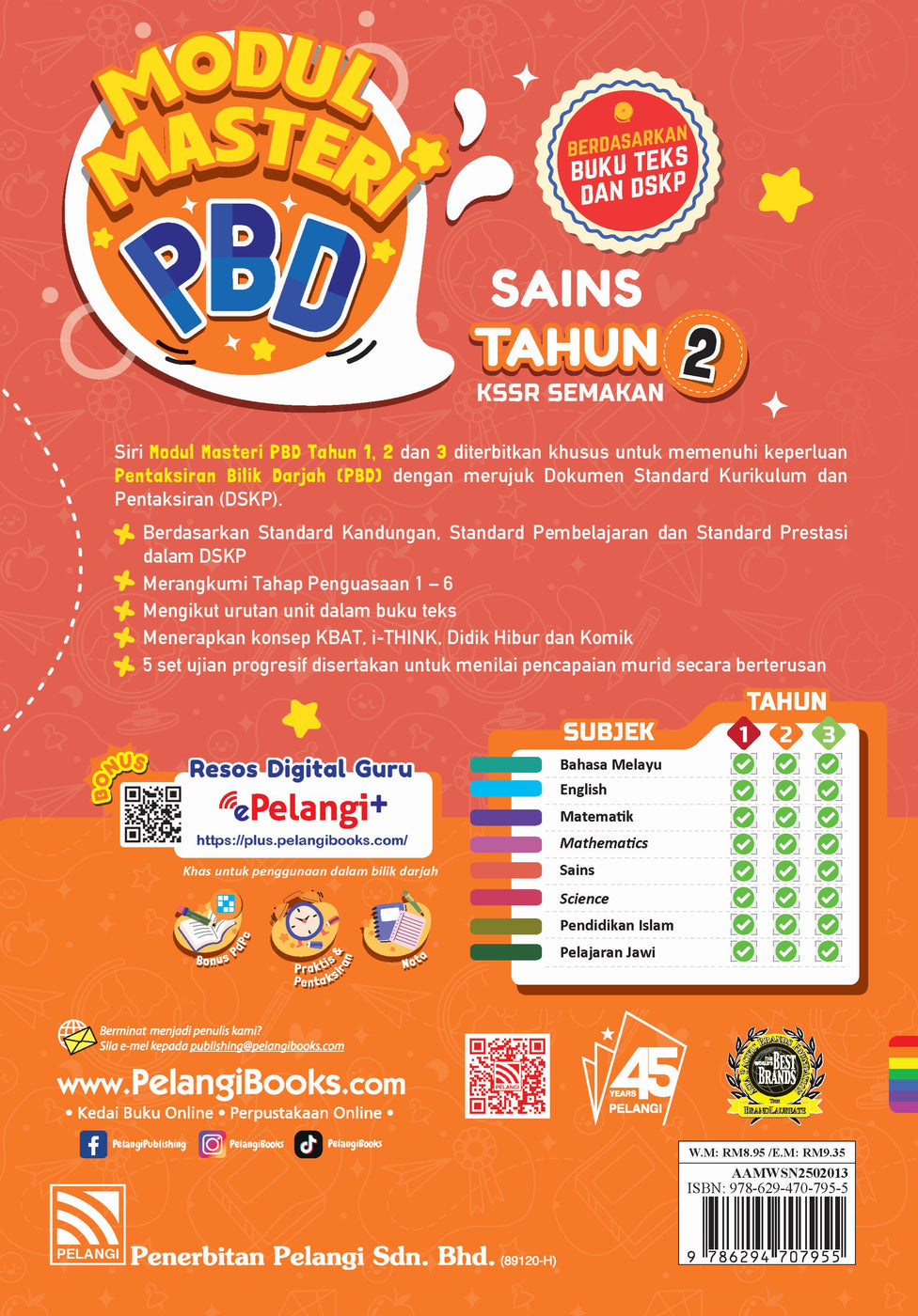 Modul Masteri PBD KSSR 2025 Sains Tahun 2 — Pelangi Books